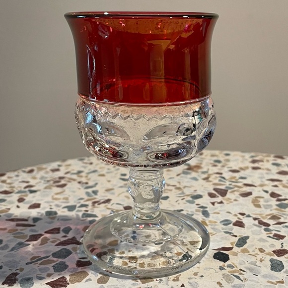 Indiana Glass | Dining | Vintage Indiana Glass Ruby Red Kings Crown ...